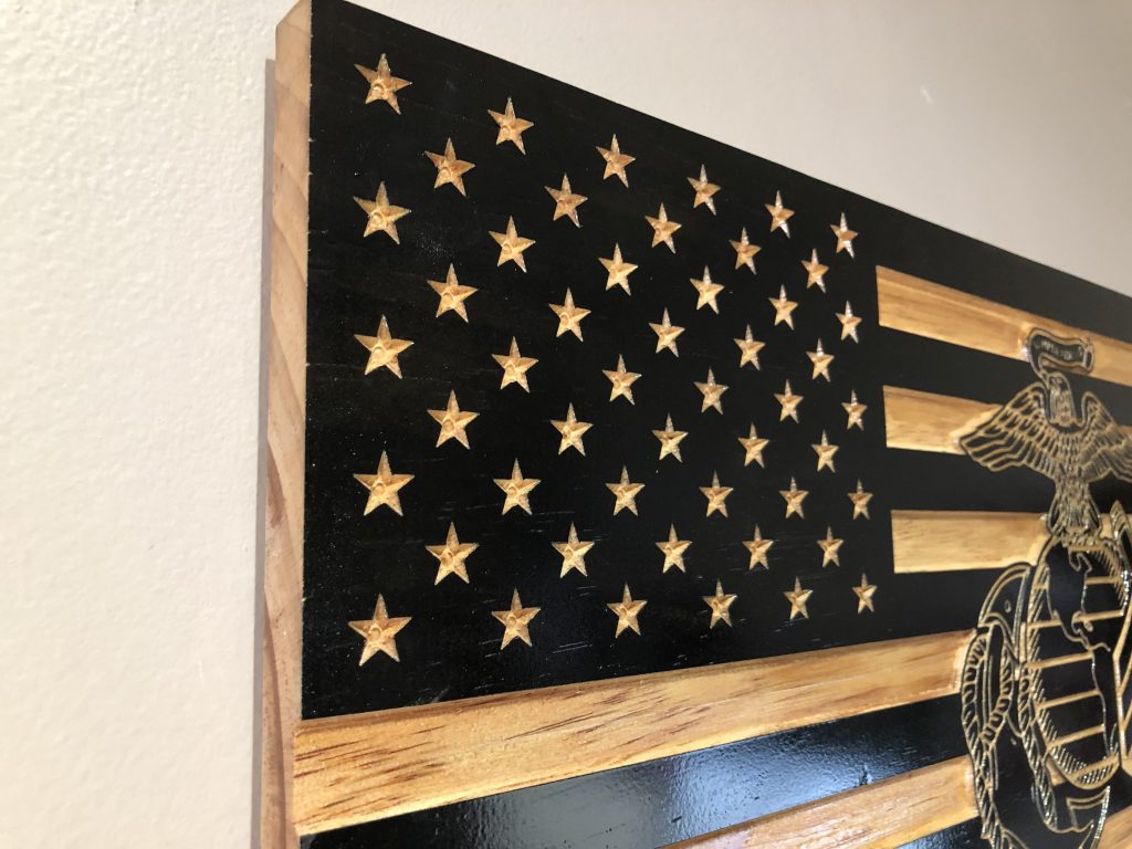 Wooden Carved American Flag Air Force Emblem and Rank Insignia • Cosmic ...