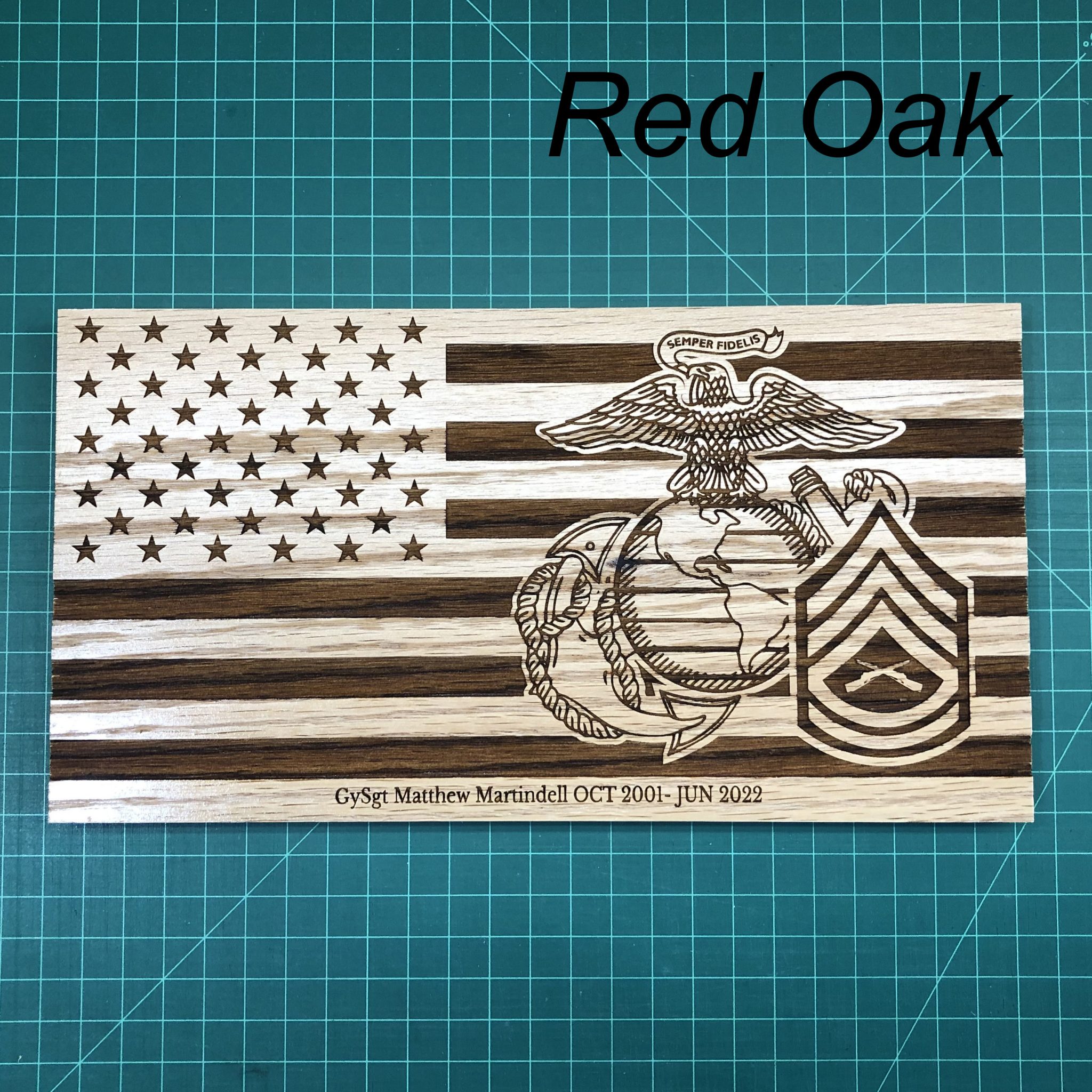Wooden Laser Engraved Military American Flag Customized • Cosmic Frogs ...
