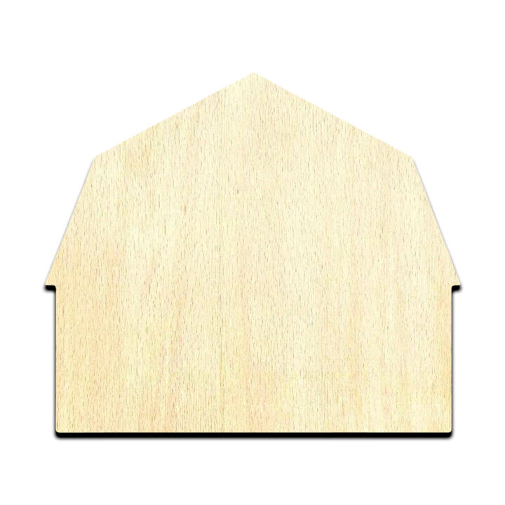 Barn Cut Out Unfinished Wood Shape Craft Supply • Cosmic Frogs Vinyl