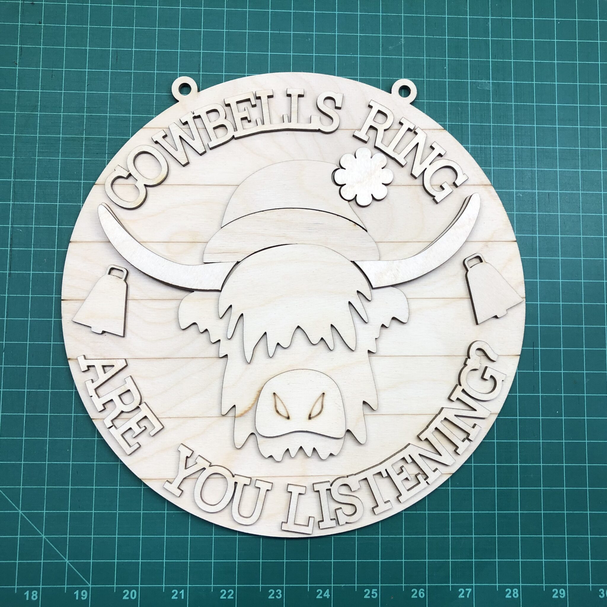 Cowbells Ring Are You Listening Highland Cow Sign Laser Cut Crafting ...