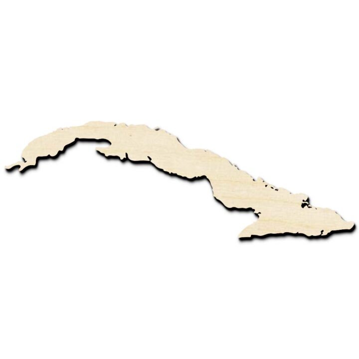 Cuba Country Laser Cut Out Unfinished Wood Shape Craft • Cosmic Frogs Vinyl