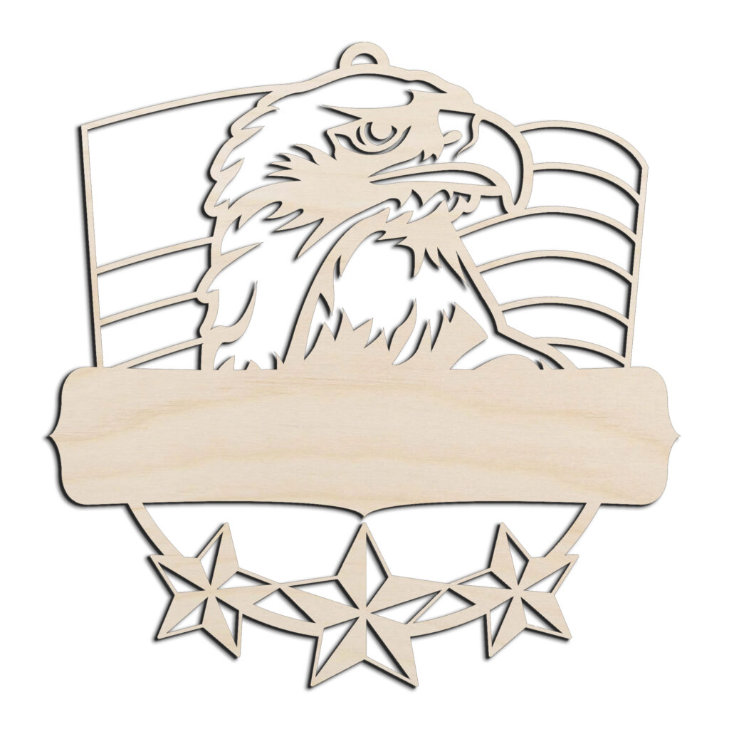 Patriotic US Bald Eagle Flag Welcome Door Sign Laser Cut Kit • Cosmic ...