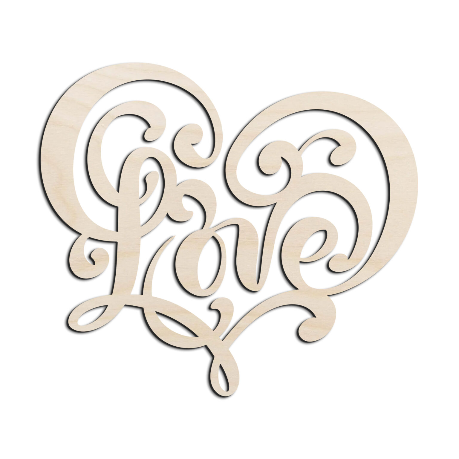 Love #5 Laser Cut Out Unfinished Wood Shape Craft Supply • Cosmic Frogs ...