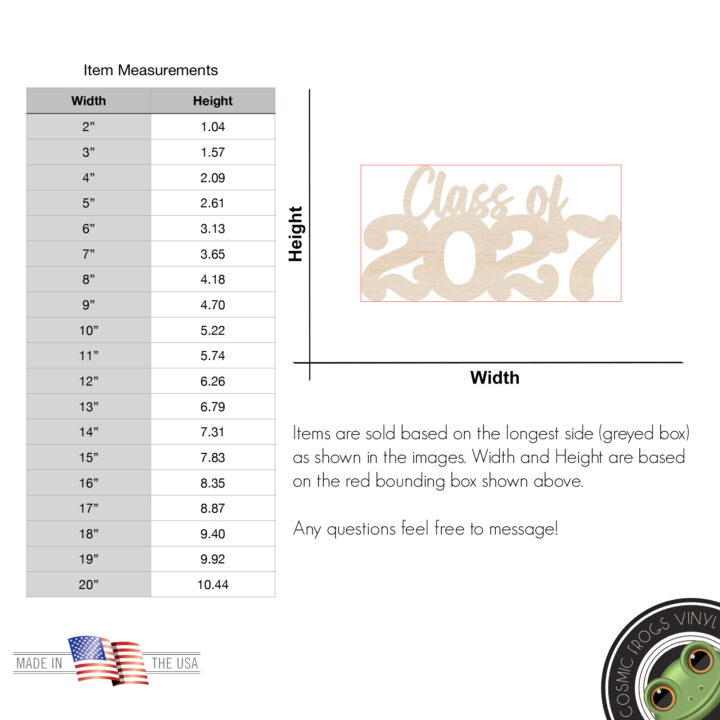 Class of 2027 Laser Cut Out Unfinished Wood Shape Craft Supply • Cosmic ...